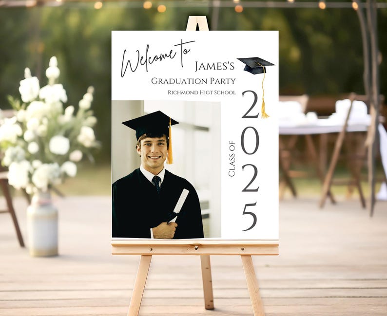 Graduation Welcome Sign 2025: Editable Photo Poster (digital Download ...