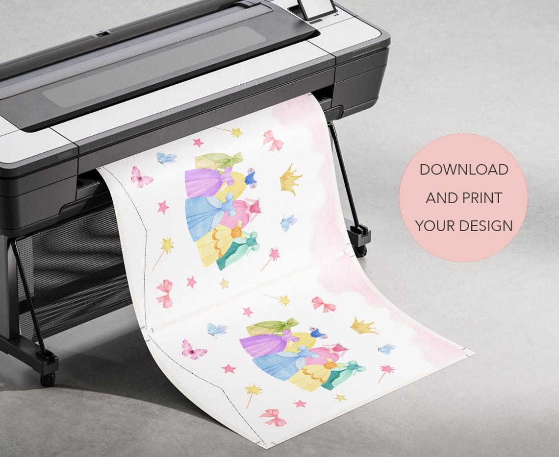 Princess Birthday Bunting Banner: Watercolor Dress Design (canva ...