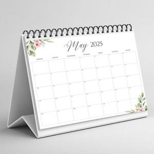 Editable May 2025 Calendar: Watercolor Floral Planner Canva Template ...
