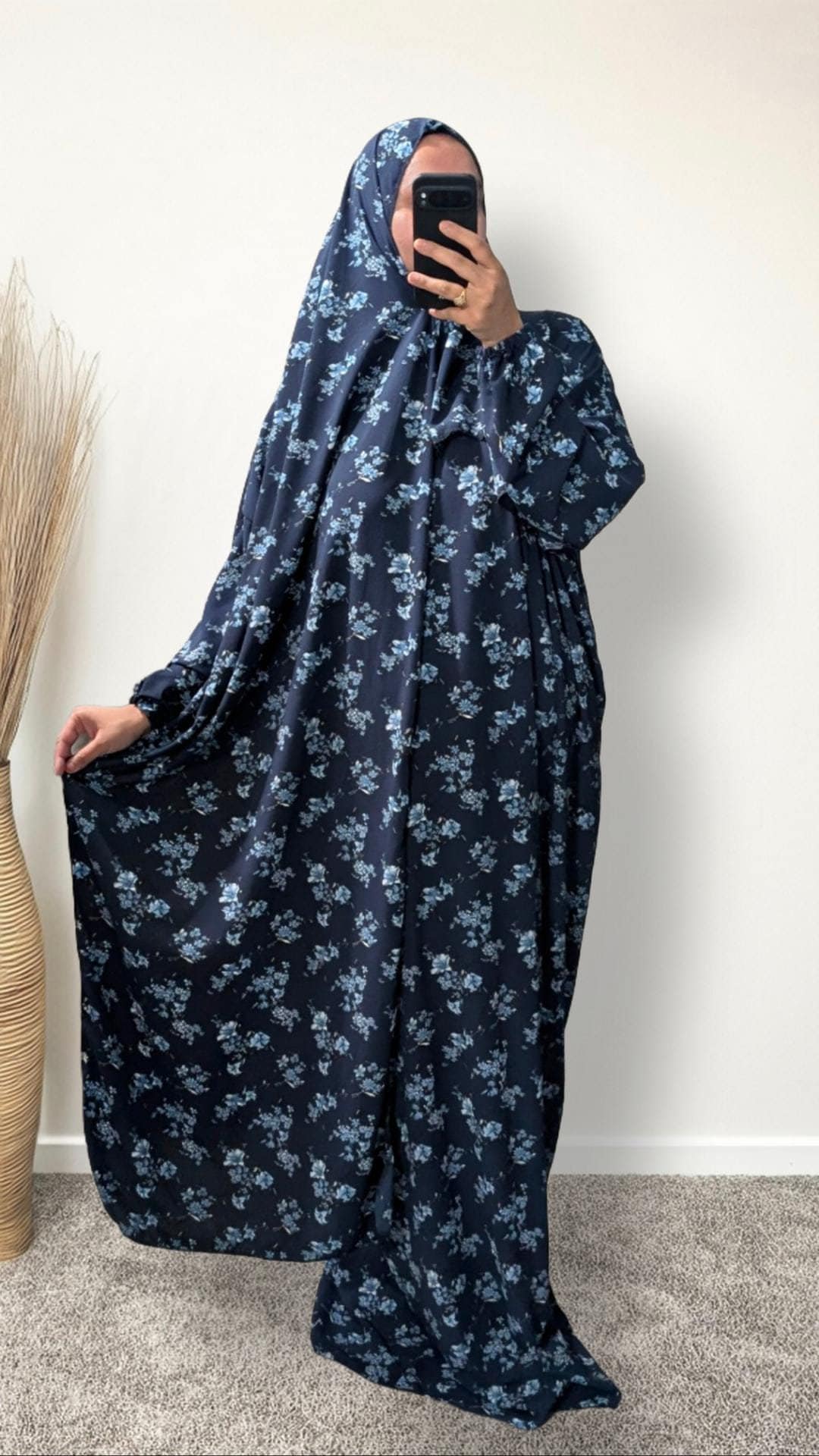 Blue Modest Praying Abaya With Pockets, Islamic Prayer Outfit ...