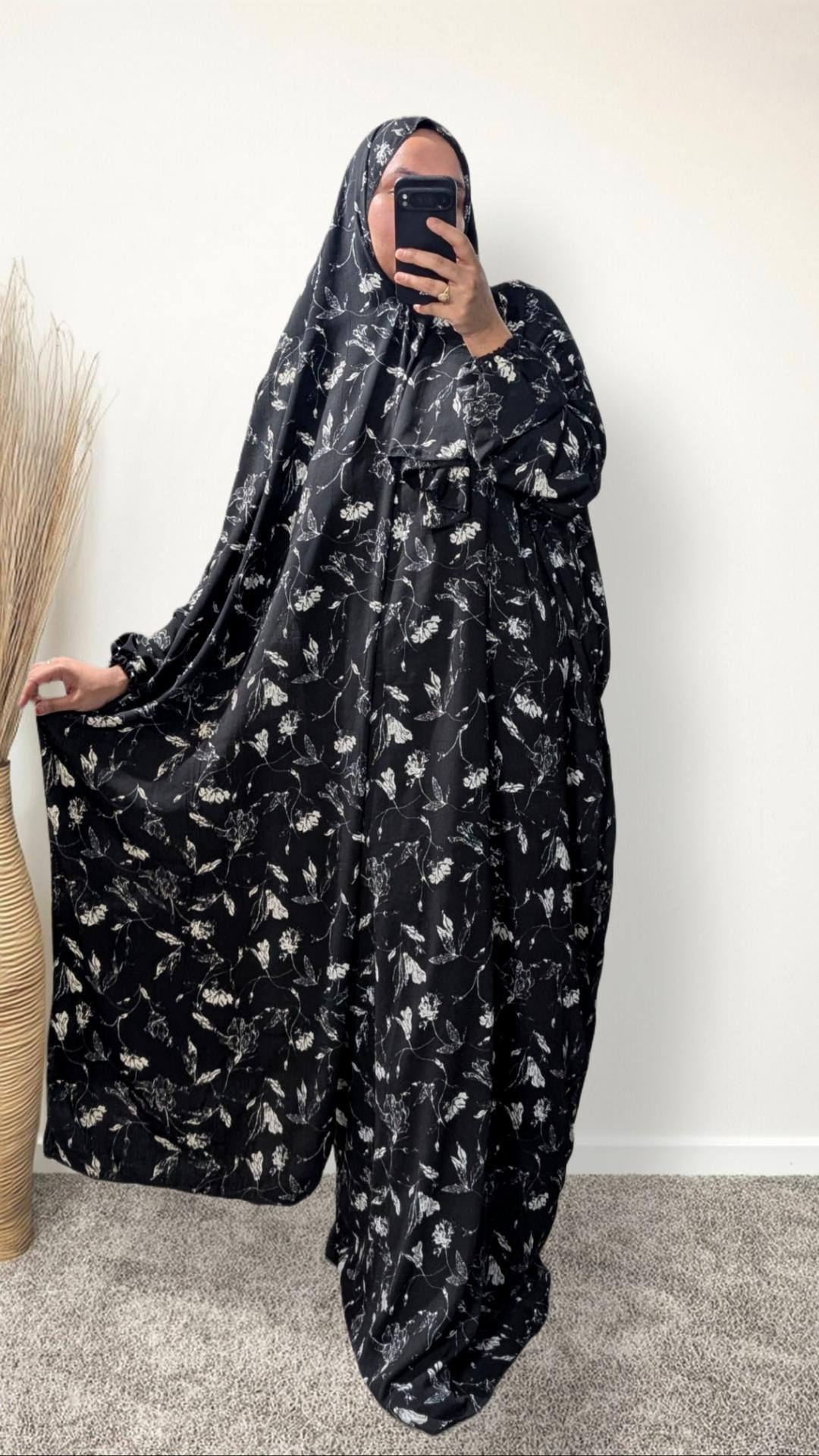 Black Modest Praying Abaya With Pockets, Islamic Prayer Outfit ...