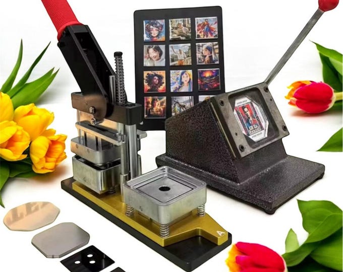 2”x2” Magnet and Badge Maker Machine Ultimate Complete Set | 90-degree ...