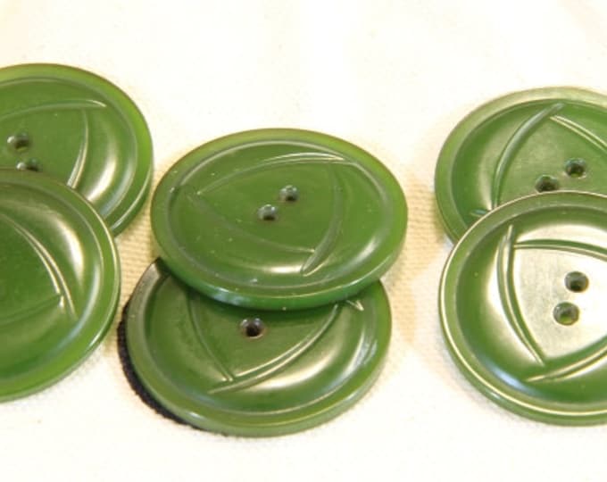 Bakelite Vintage Green Buttons Six Matching Green 1940's Beautiful 2 ...