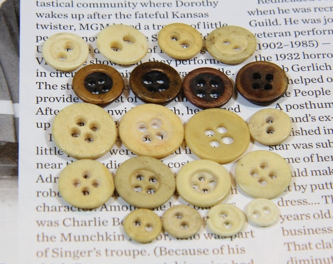Antique Bone Buttons 20 Two and Four Hole Bone Buttons 1800's Antique ...