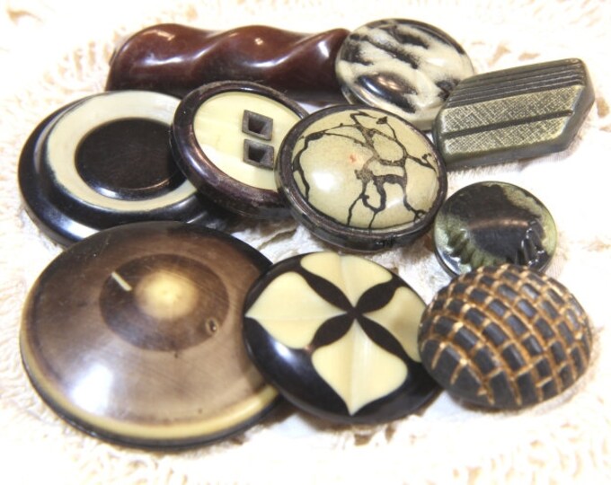 Celluloid Assorted Tight Top Wafer Buttons 10 Antique Celluloid Buttons ...