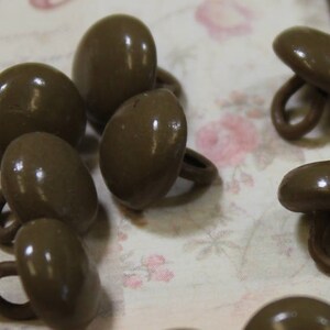 Antique Shoe Buttons 20 Medium Brown Metal Victorian Boot Buttons Shoe ...