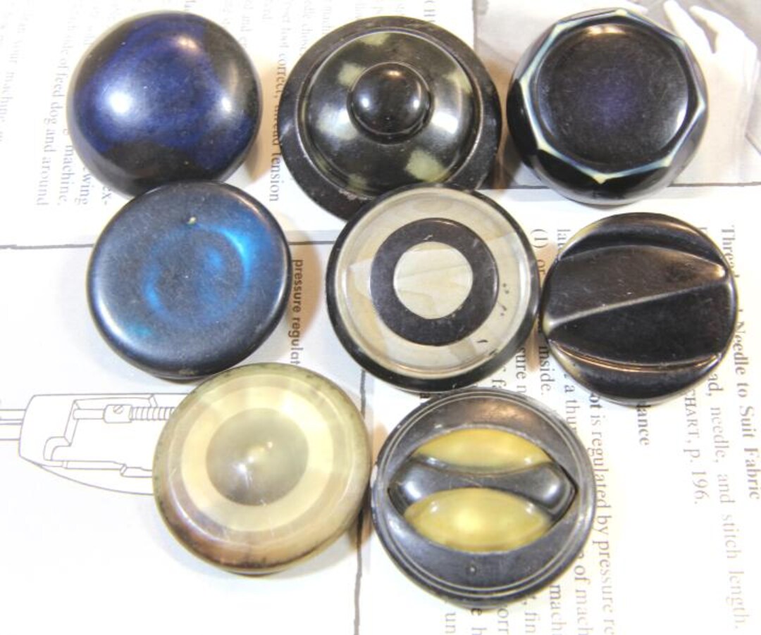 Vintage Celluloid Buttons: 20th Century Assorted Blue Buttons - Etsy