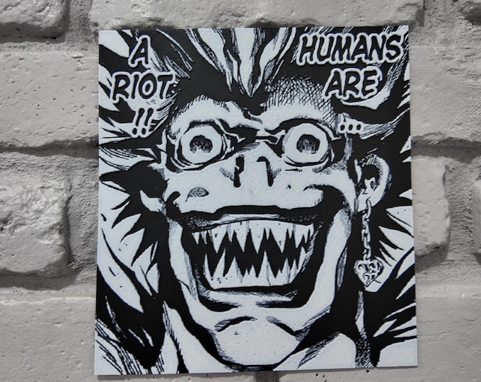 Death Note Inspired 3D Printed Manga Panel Ryuk "humans Are a Riot ...