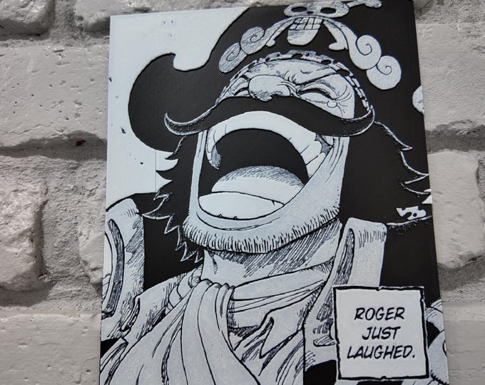 One Piece Inspired 3D Printed Manga Panel "roger Just Laughed" Textured ...