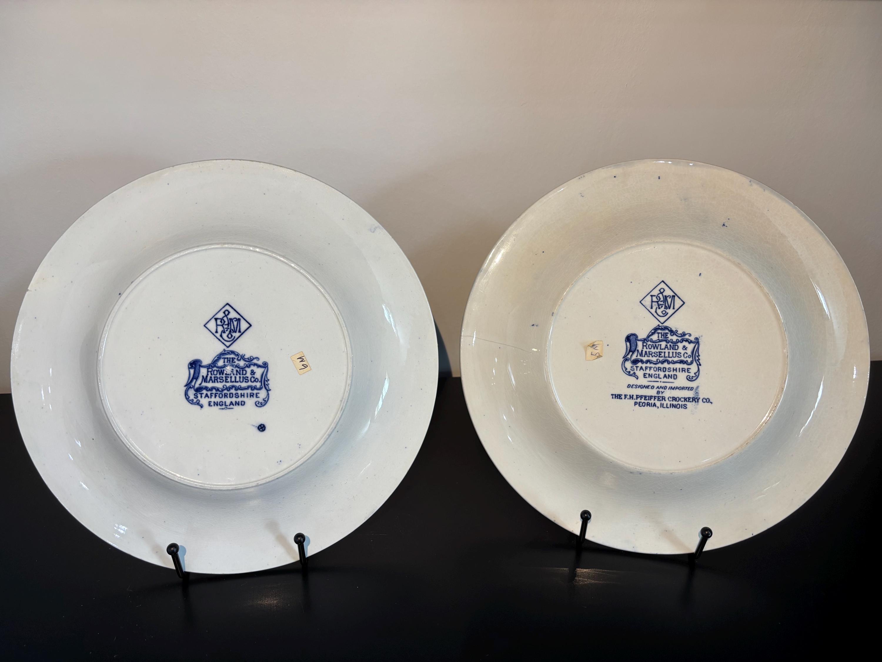 Rowland & Marsellus Souvenir Plates - NYC and Peoria - Blue ...