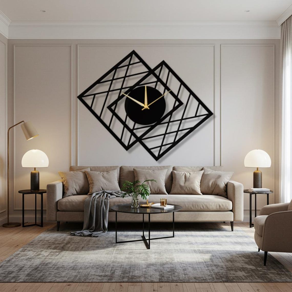 Geometric Metal Wall Clocks, Home Decor, Wall Clocks,metal Clocks for ...