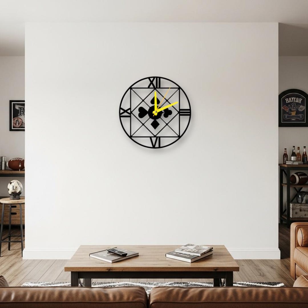 Poker Wall Art Metal Clock, Man Cave Decor, Casino Wall Decor, Gift for ...