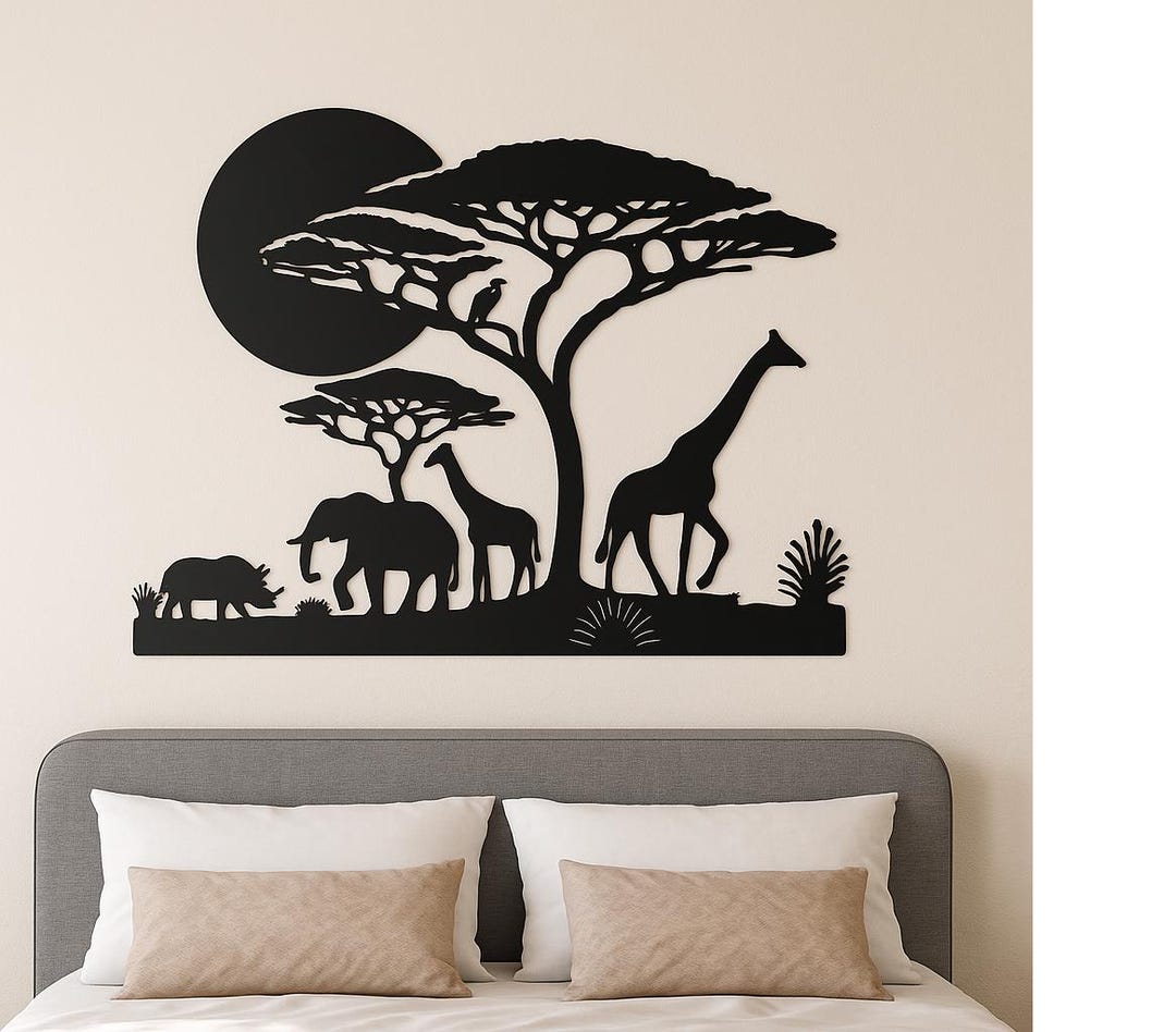 Africa Metal Wall Art, Nature Metal Decor, Safari Animals Wall Art ...