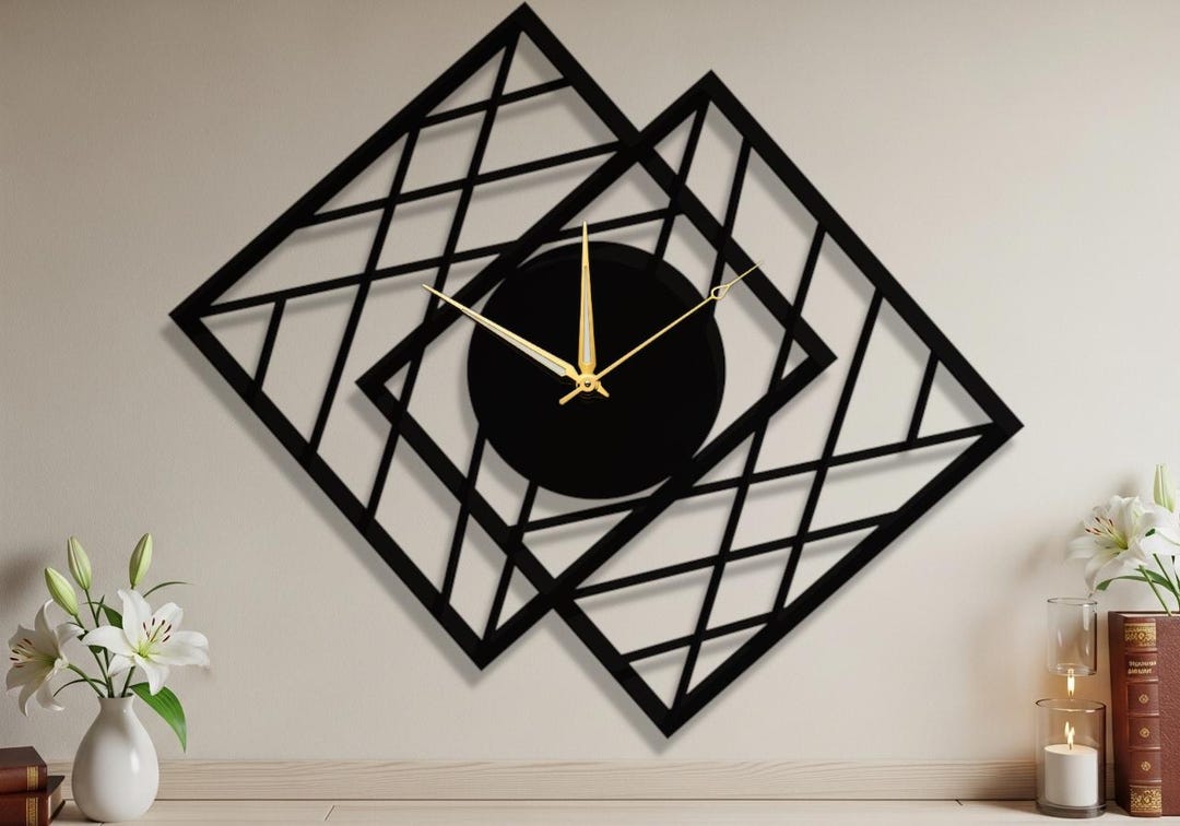 Geometric Metal Wall Clocks, Home Decor, Wall Clocks,metal Clocks for ...
