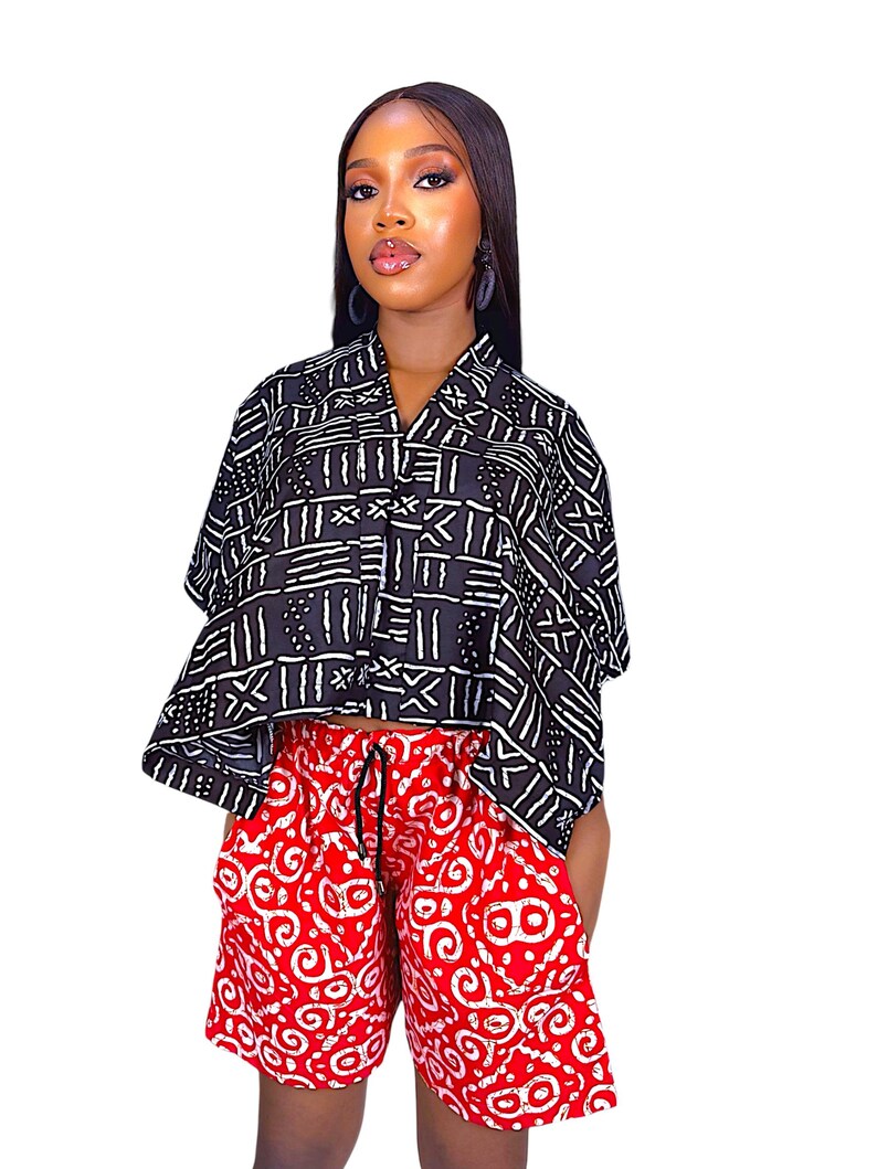 Modern Ankara Agbada & Short Set | African Print Loungewear | Handmade ...
