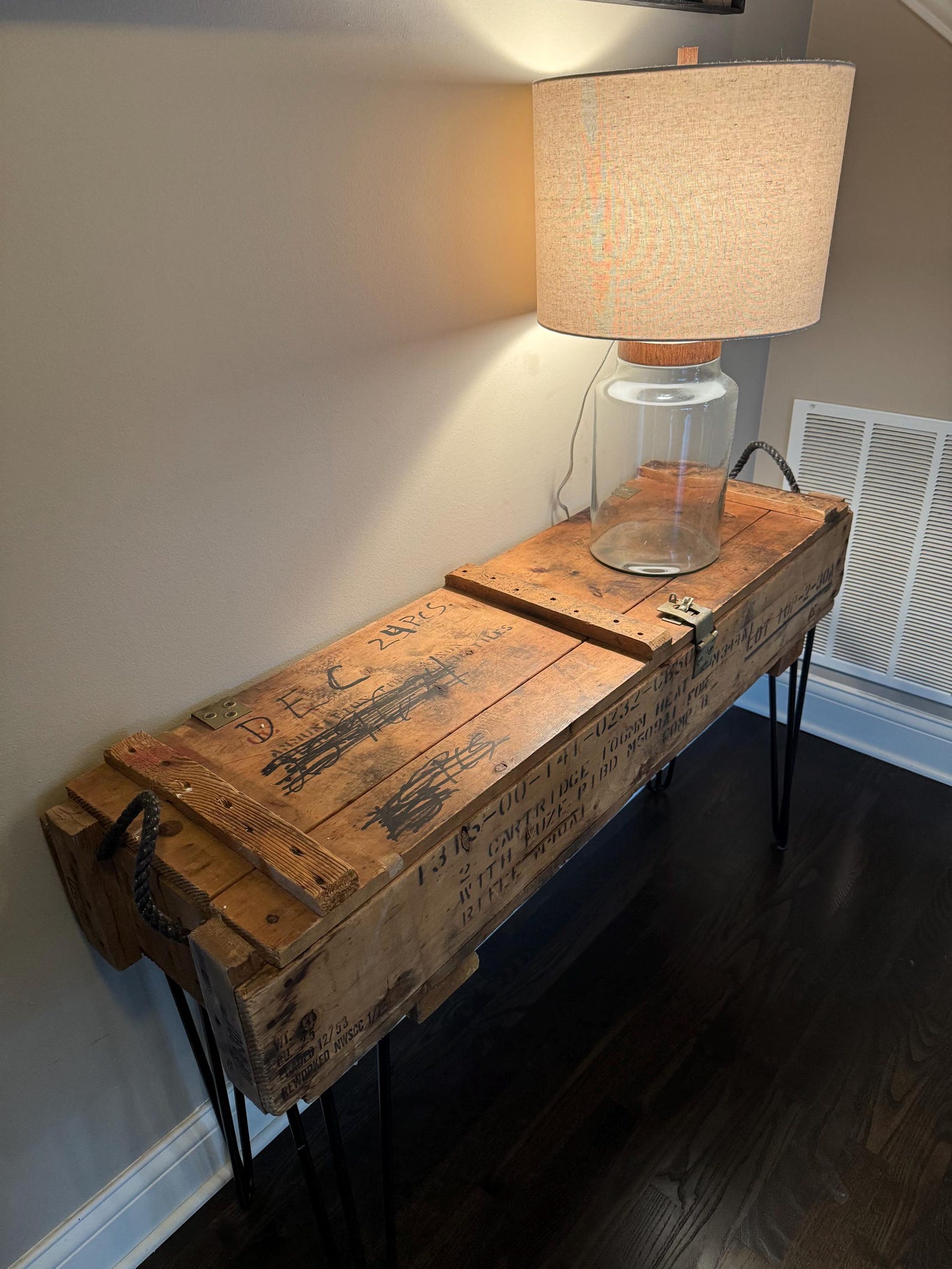 Custom Made Wood Ammo Crate Side Table - Etsy