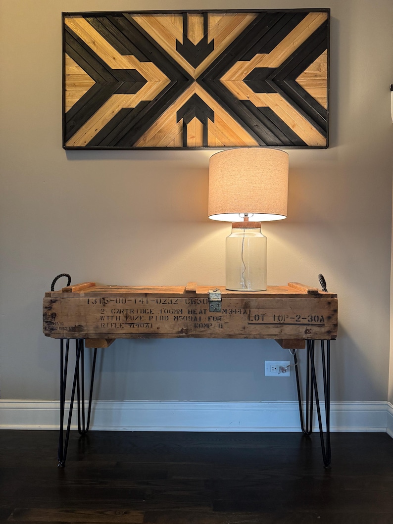 Custom Made Wood Ammo Crate Side Table - Etsy