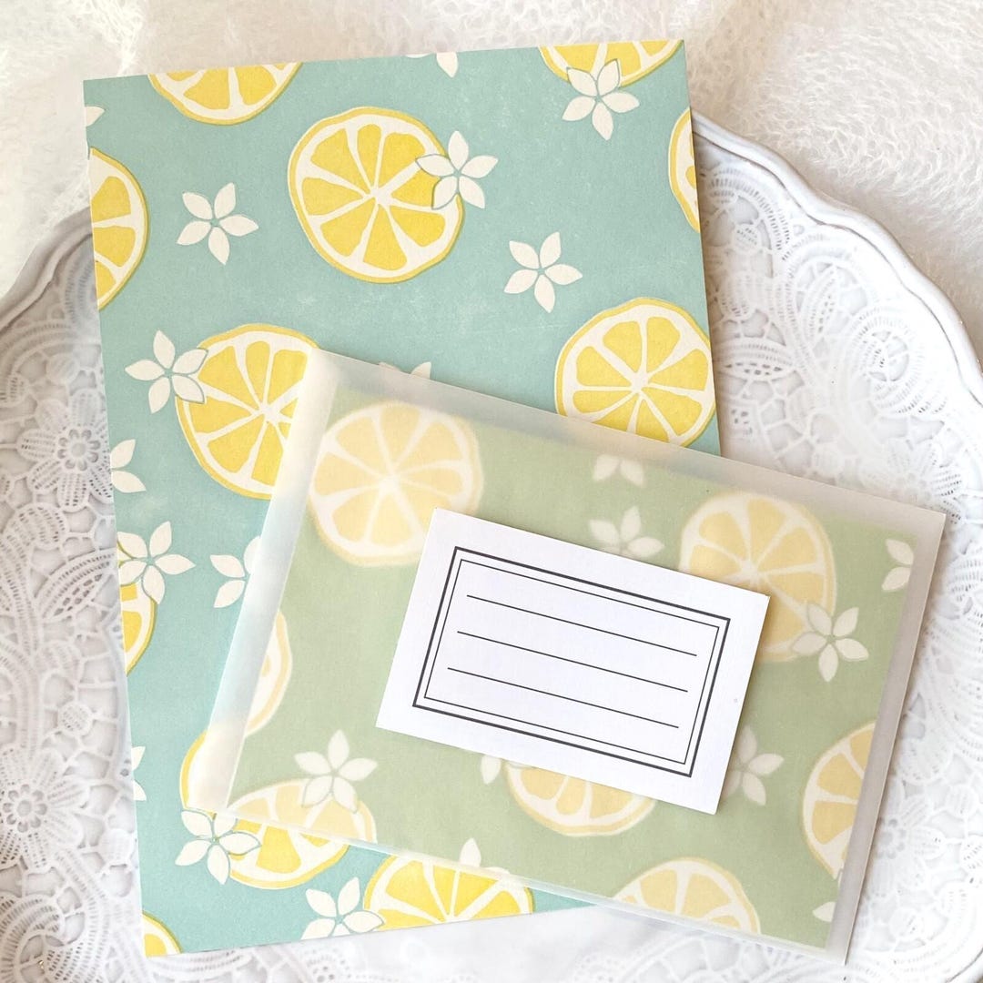 Lemon Letter Writing Set – Japanese Handmade Stationery With ...