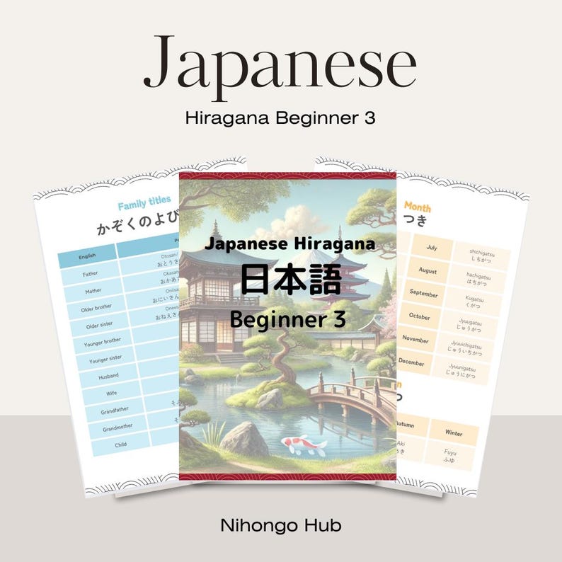 Japanese Hiragana Beginner Worksheet 3 - Etsy