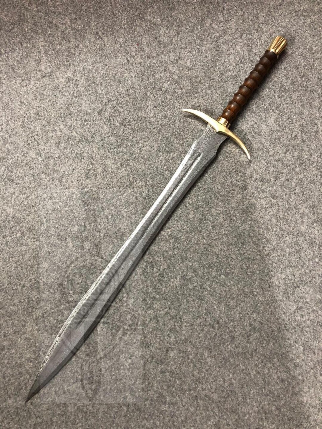 Real Damascus Steel Sword, Viking Swords, Fantasy Swords, Rat Tail Tang ...