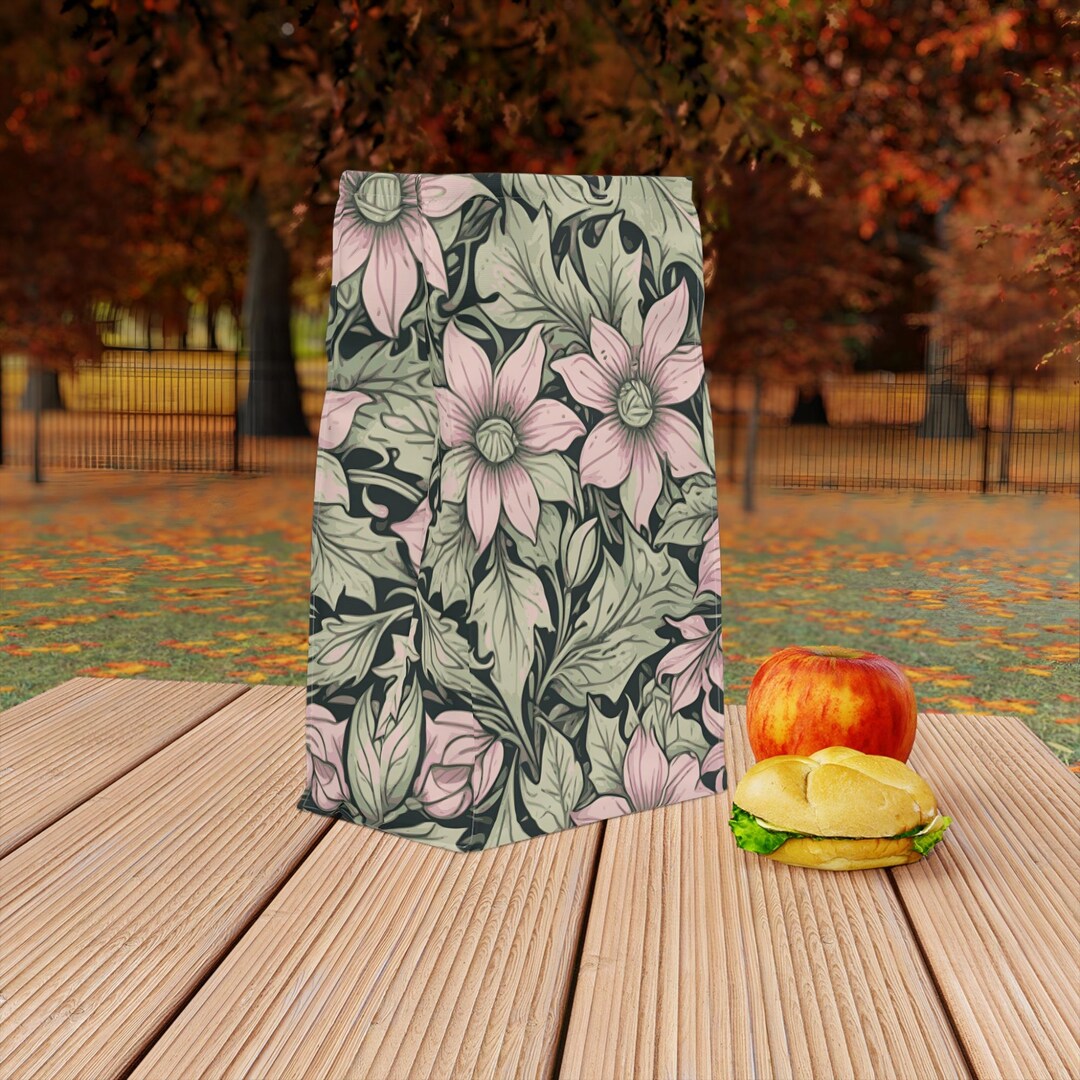 Roll Top Lunch Bag - Vibrant Floral Design - Insulated Lunch Cooler ...