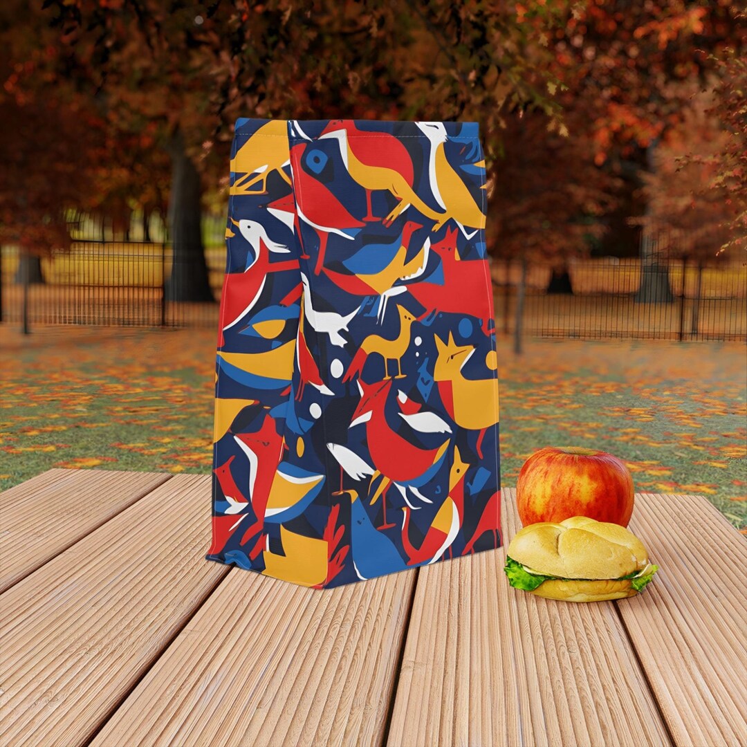 Roll Top Lunch Bag - Abstract Animals Design - Insulated Lunch Cooler ...