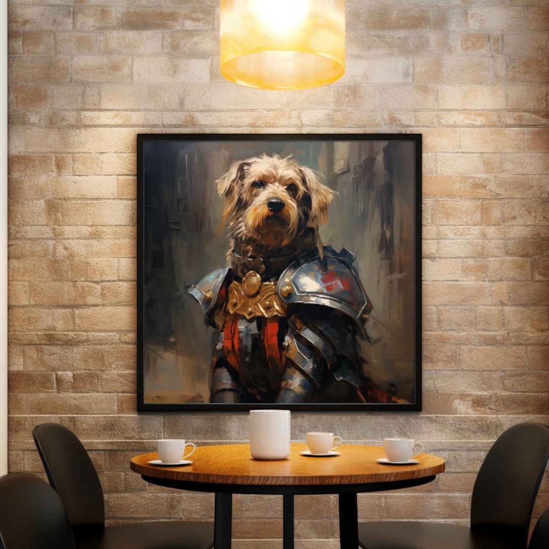 Animal Knight Portrait : Medieval Dog Painting Decor of Yorkie｜home ...