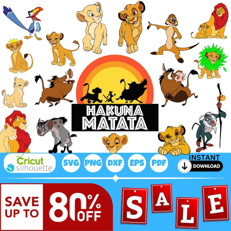 The Lion King SVG Bundle | Simba Pumbaa Timon Cut Files for Cricut ...