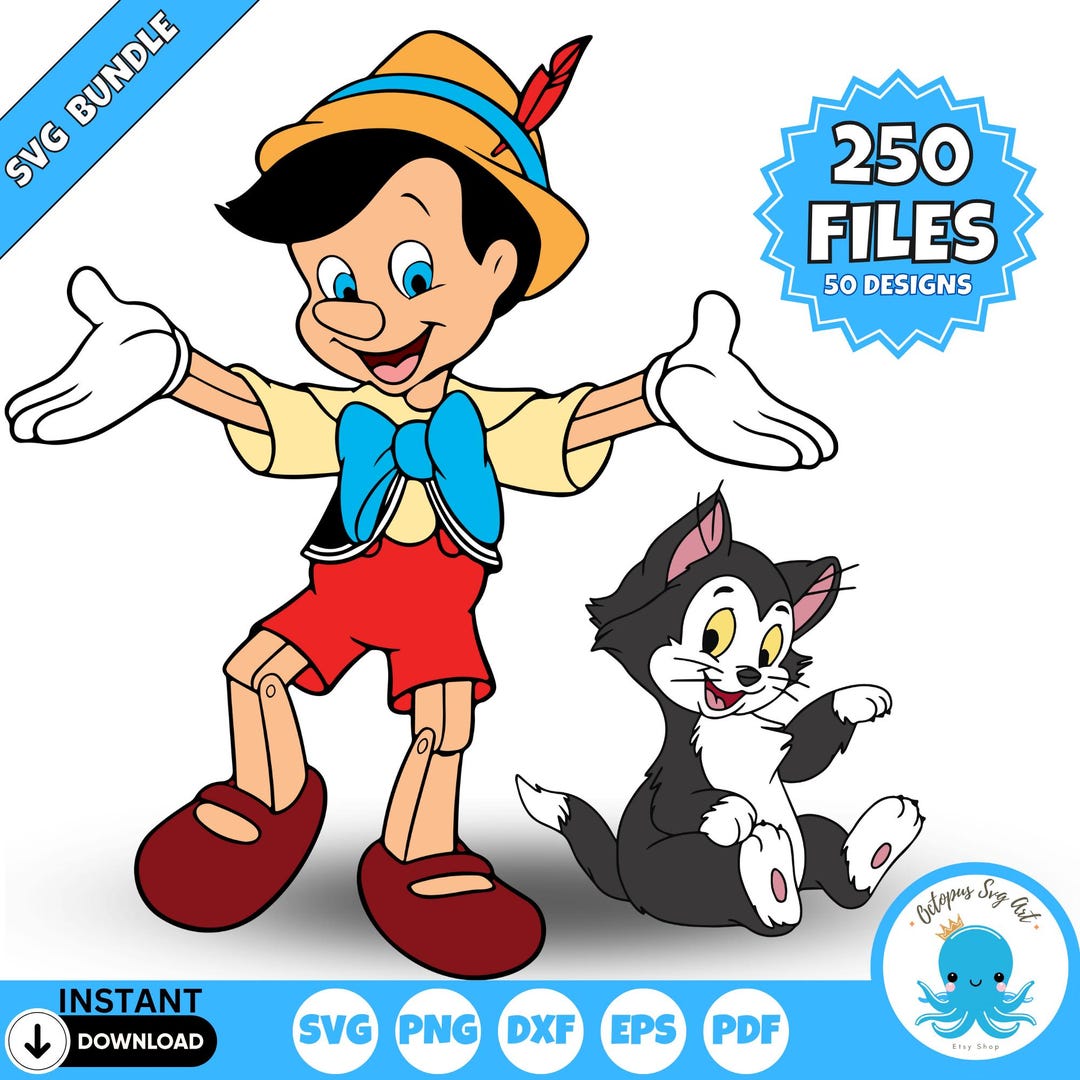 Pinocchio SVG Bundle Cut Files for Cricut & Silhouette | Jiminy Cricket ...