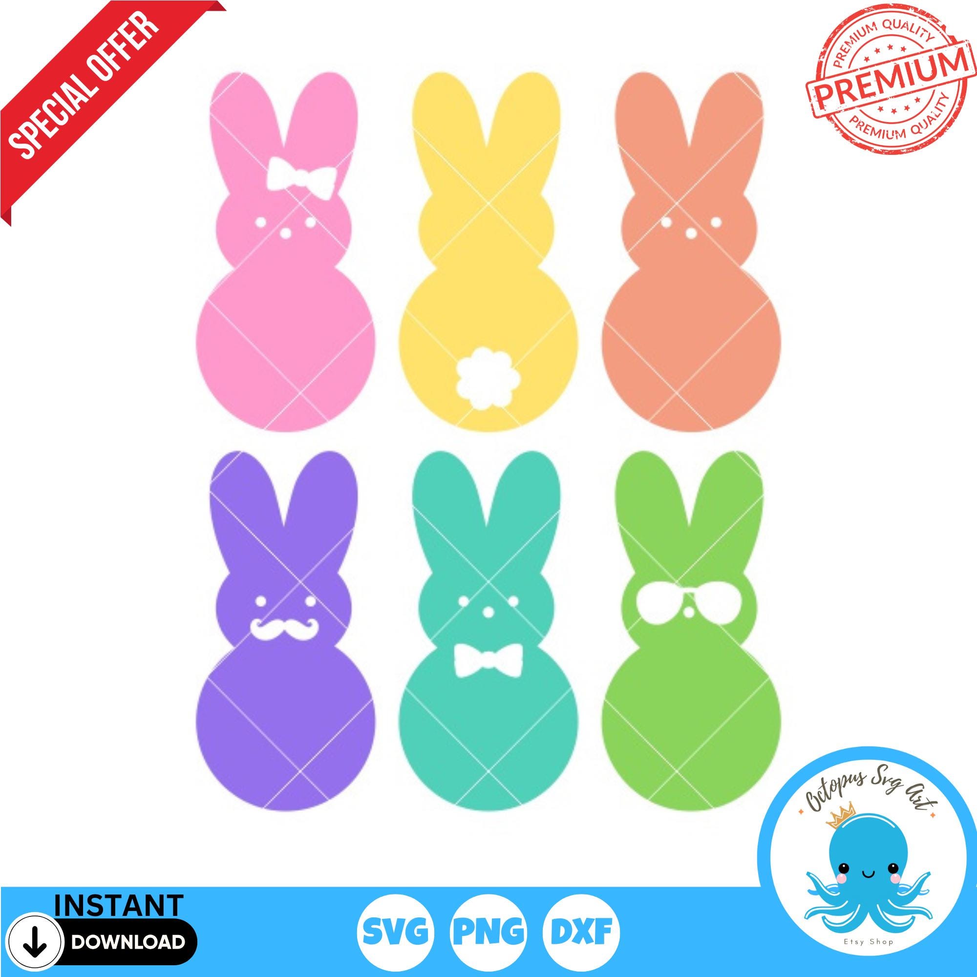 Cute Peeps SVG | Happy Easter Cut File | Easter Egg PNG | Spring Bunny ...