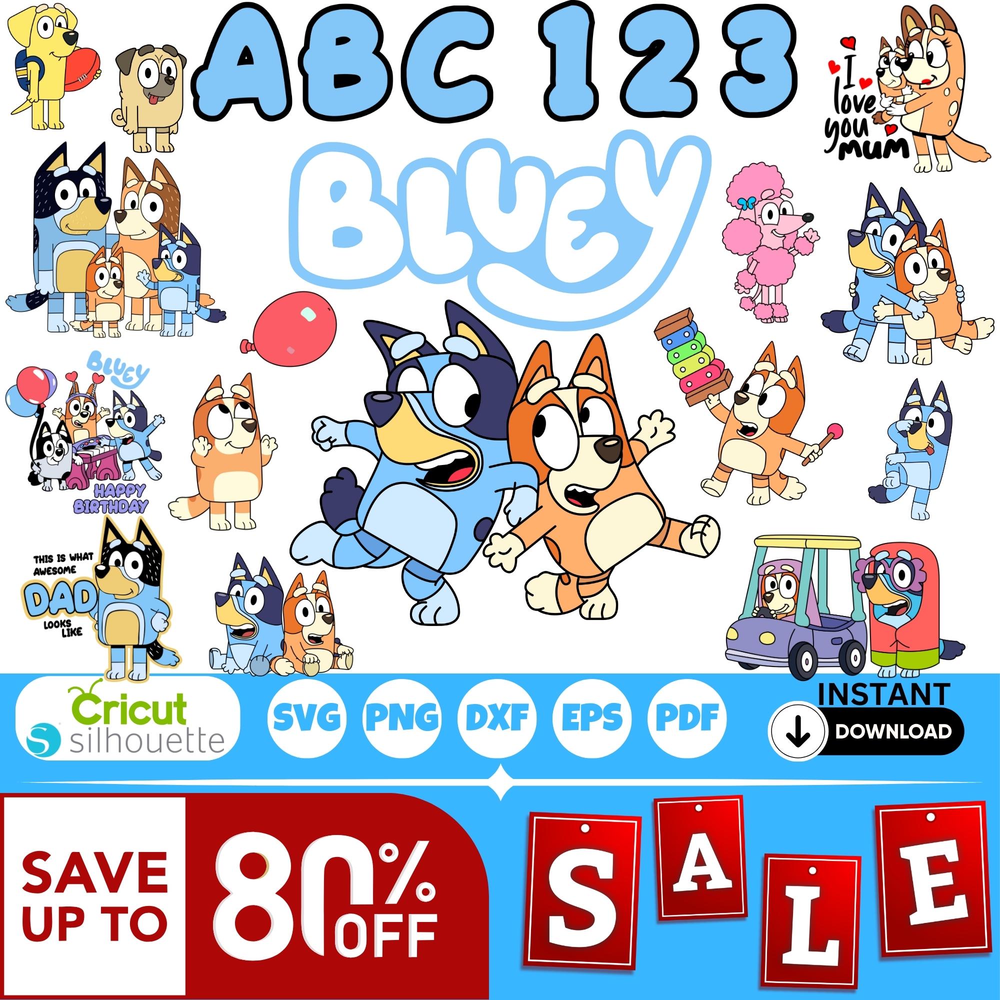 Bluey SVG Bundle Cut Files for Cricut and Silhouette | Bluey Characters ...
