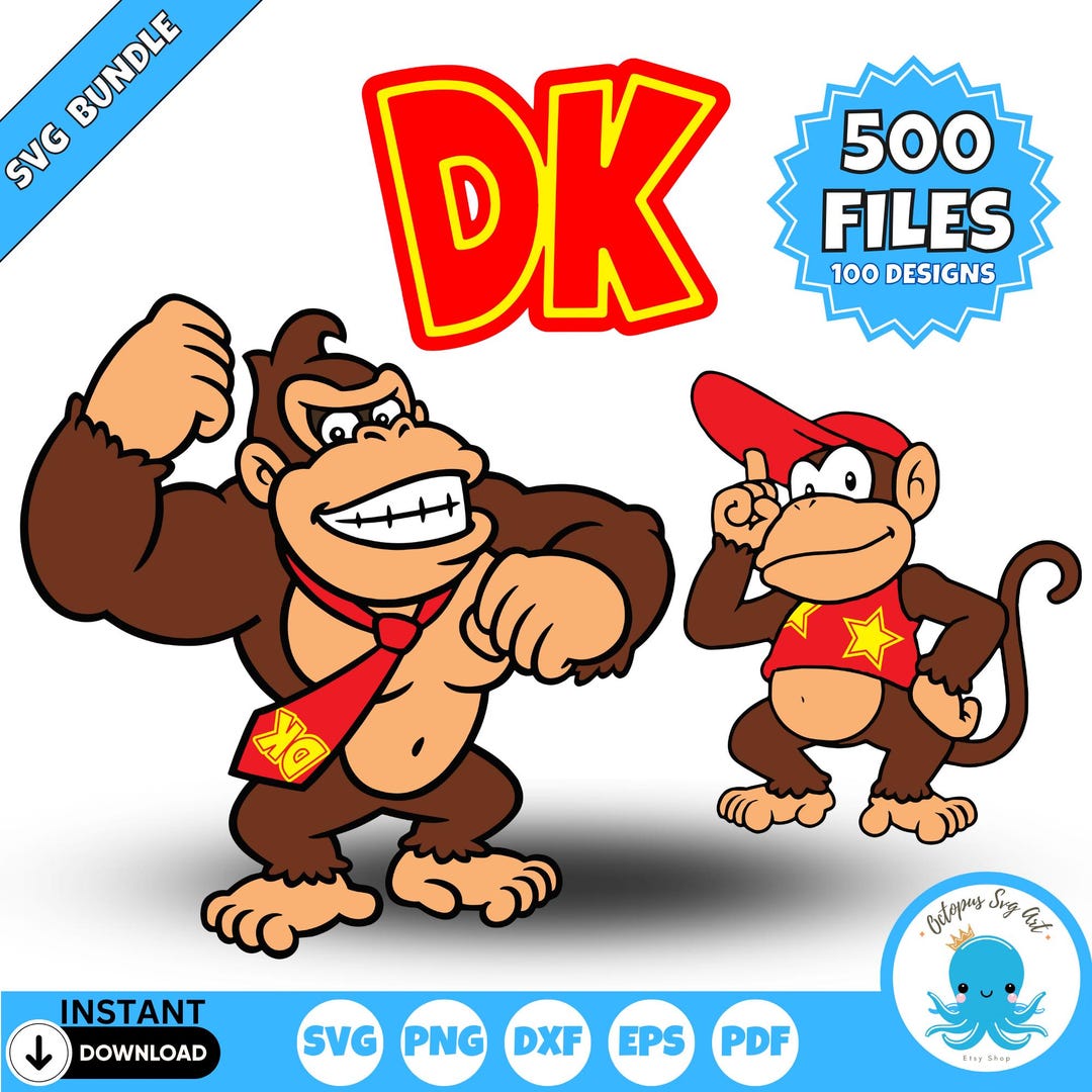 Donkey Kong SVG Bundle: Clipart Cut Files for Cricut, Silhouette ...