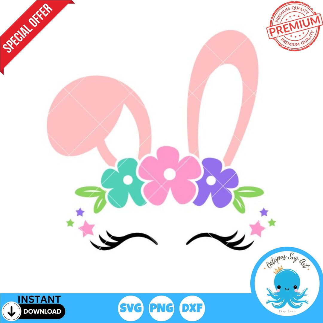 Easter Bunny Face SVG | Happy Easter Cut File | Spring Clipart | Cricut ...