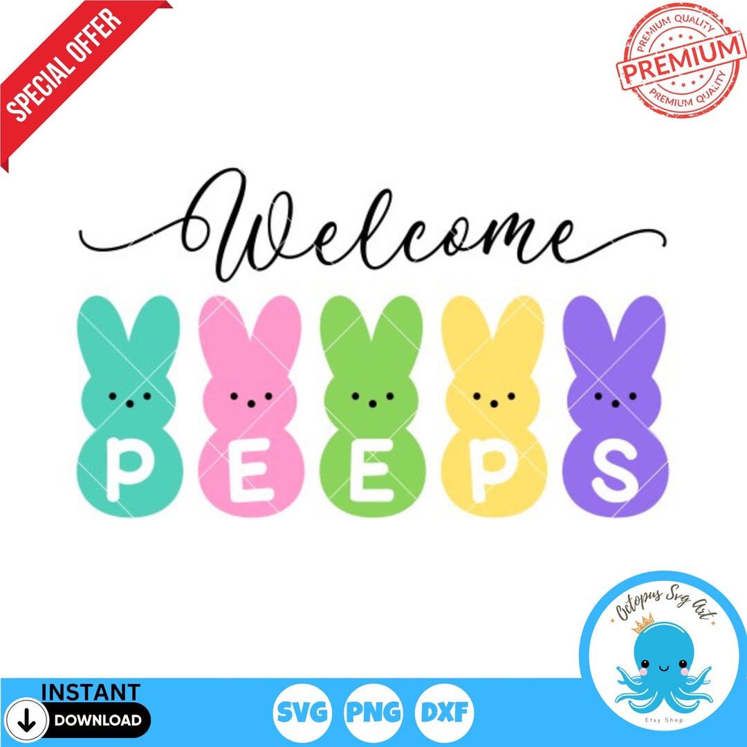 Welcome Peeps SVG: Happy Easter Bunny Cut File (digital Download) - Etsy