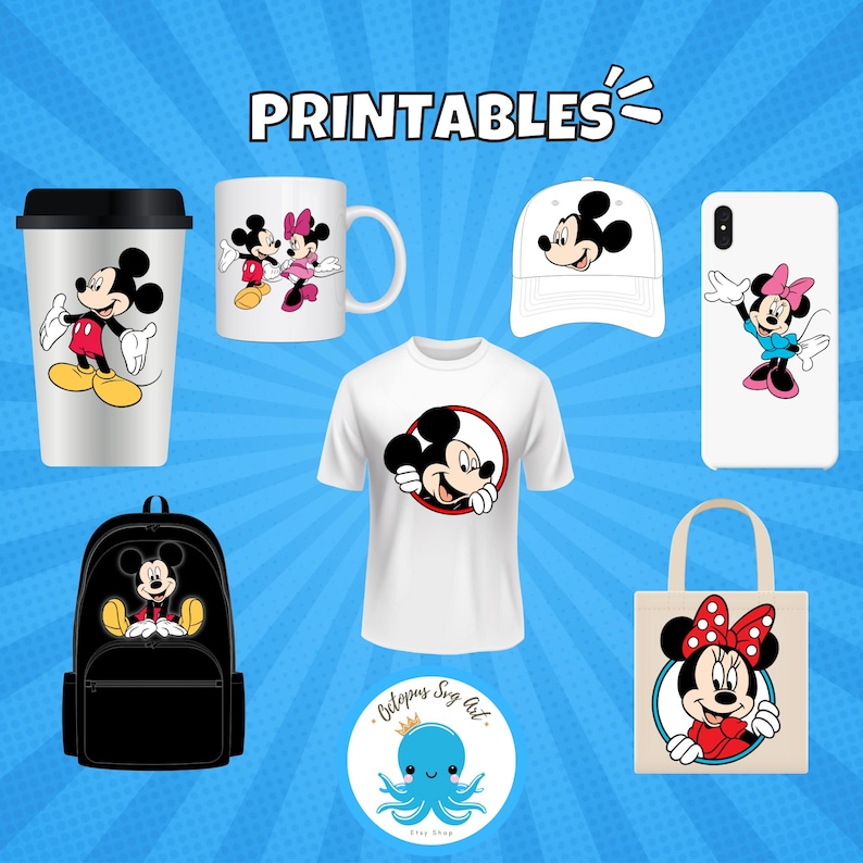 Mickey & Minnie SVG Bundle | 100 Designs, 500 Files (digital Download ...