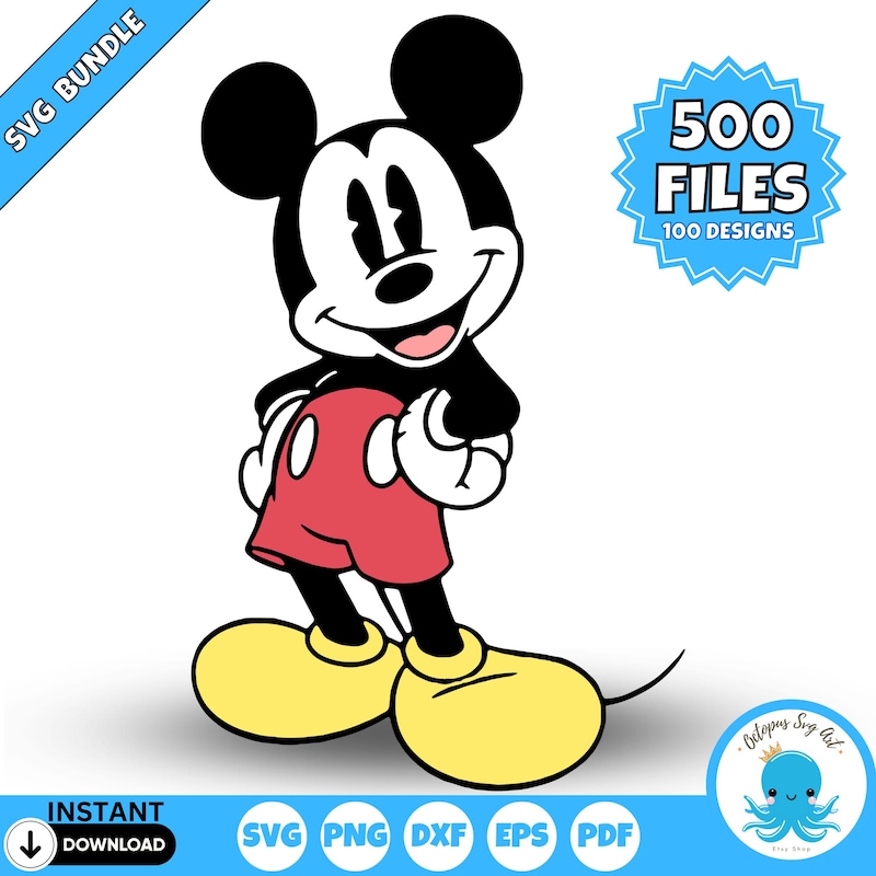 Mickey Mouse Svg - Etsy