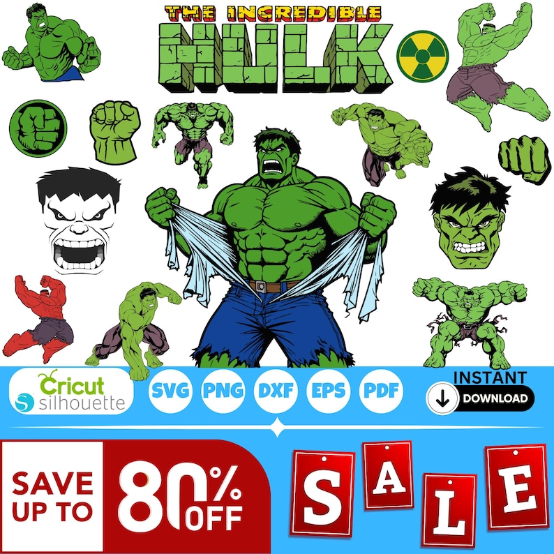 Hulk SVG Bundle: Superhero Cut Files for Cricut & Silhouette (digital ...