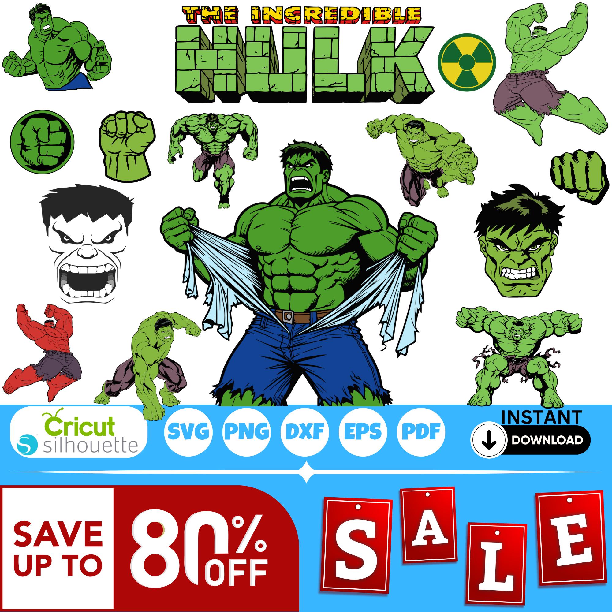 Paquete SVG de Hulk: Archivos de corte de superhéroes para Cricut y ...