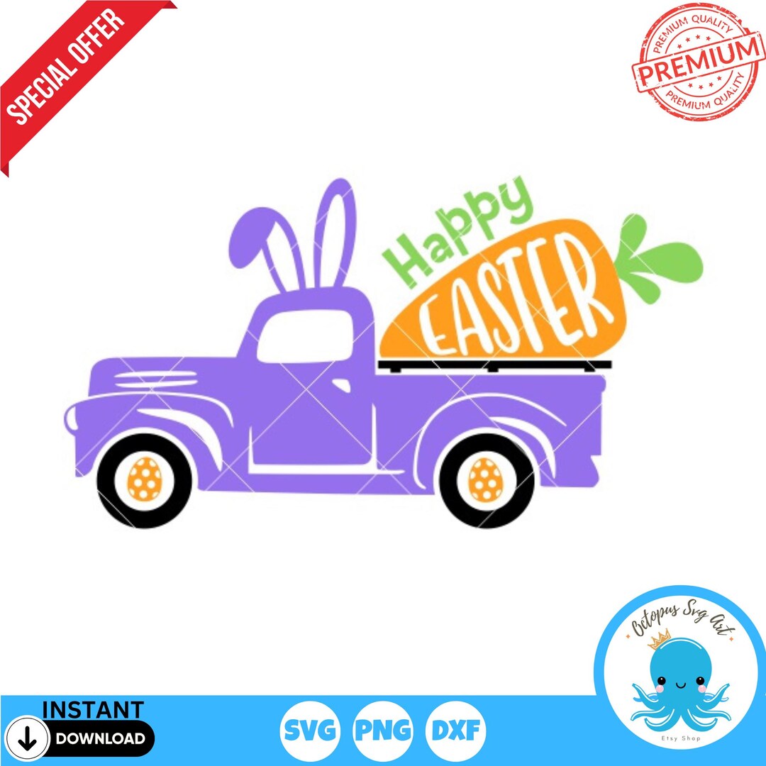 Happy Easter Truck SVG | Carrot Truck SVG | Easter Egg Svg | Spring Svg ...