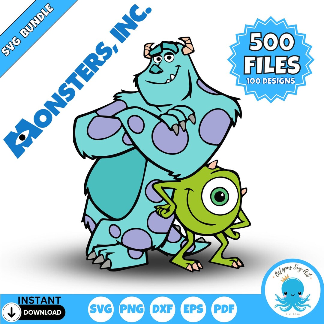 Monsters Inc SVG Bundle: Mike, Sulley, Boo Designs (digital Download ...