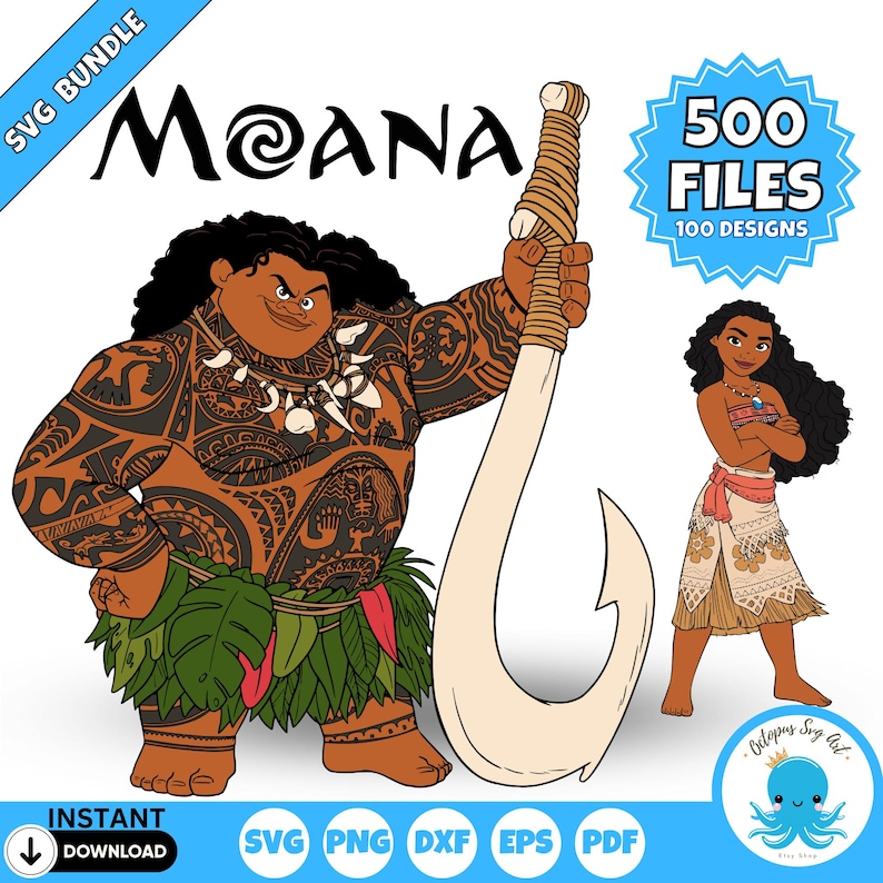 Moana SVG Bundle: Characters Cut Files for Cricut & Silhouette (digital ...