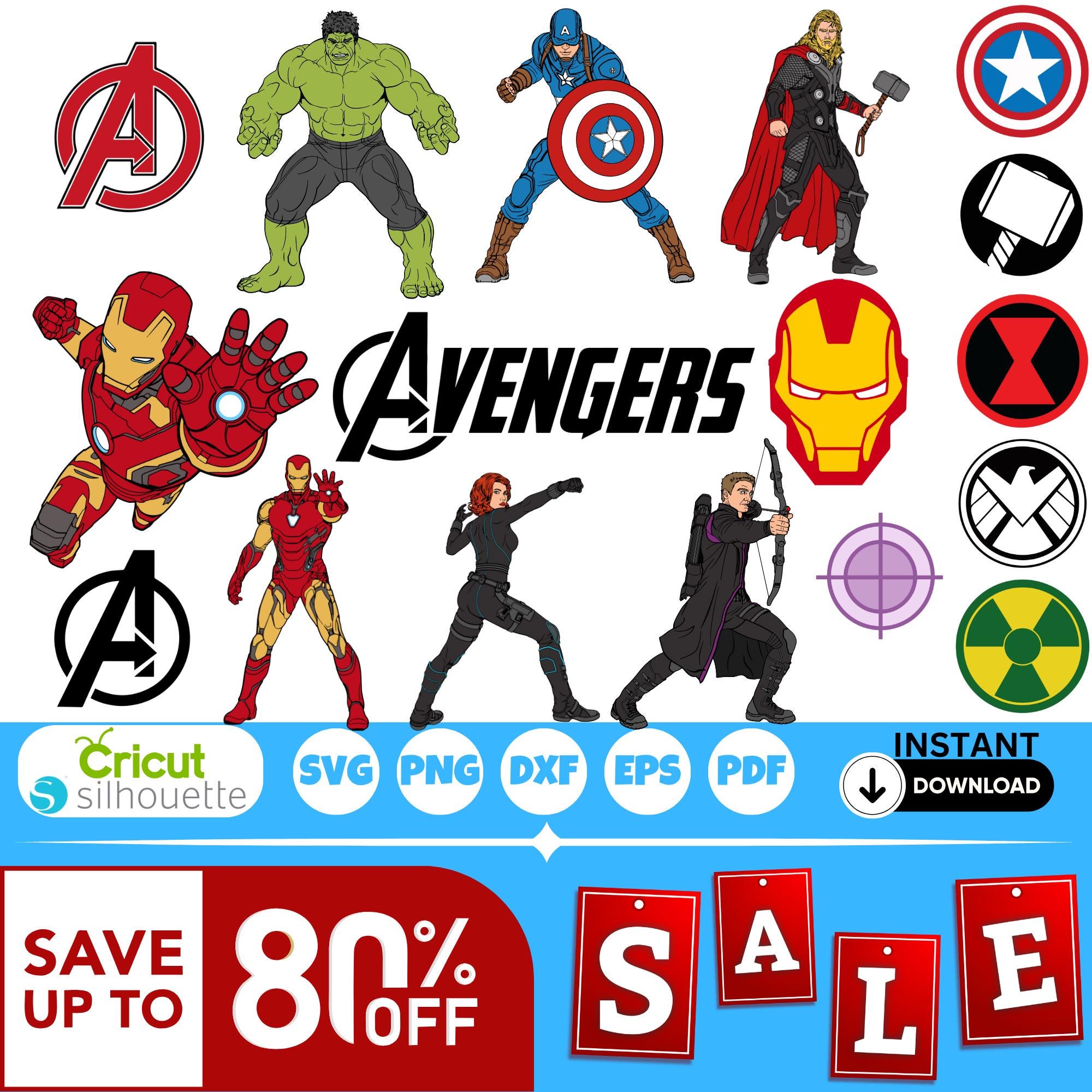 Avengers SVG Bundle: Superhero Cut Files (digital Download) - Etsy