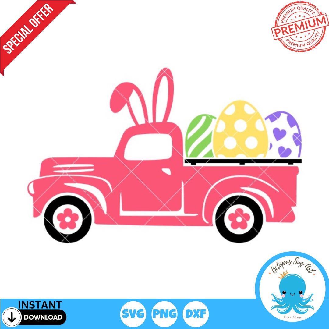 Happy Easter Truck SVG | Easter Egg SVG | Spring Svg | Bunny Truck Cut ...
