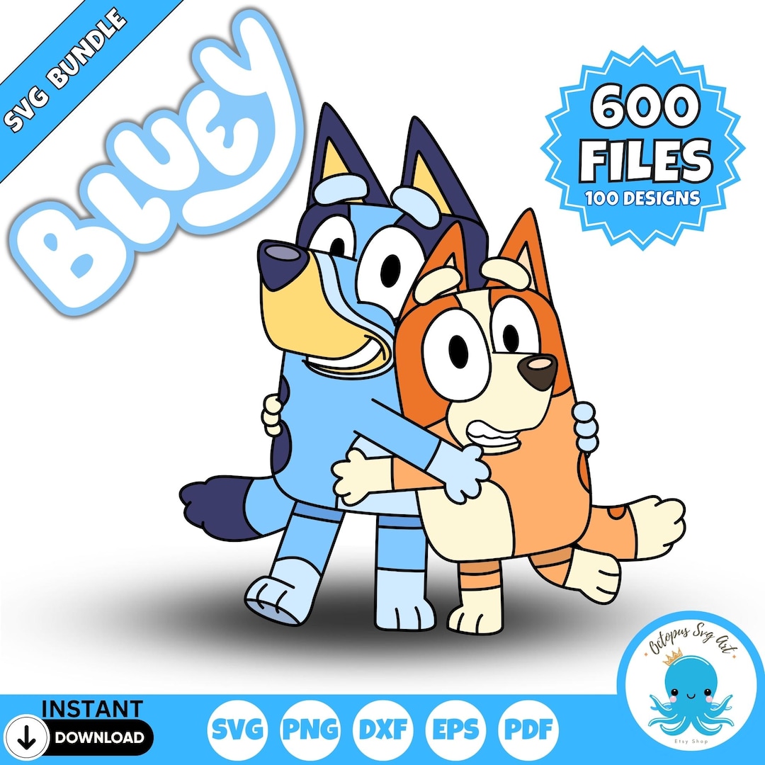 Bluey SVG Bundle Cut Files for Cricut and Silhouette | Bluey Characters ...