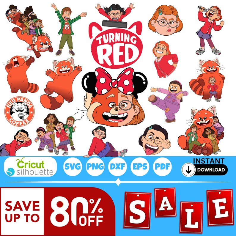 Turning Red SVG Bundle: Mei Lee, Red Panda Cut Files (digital Download ...