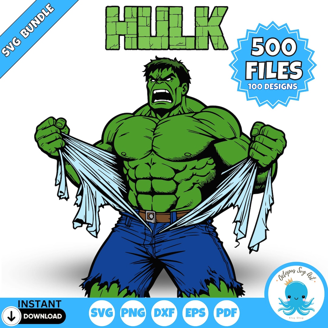 Hulk SVG Bundle: Superhero Cut Files for Cricut & Silhouette (digital ...