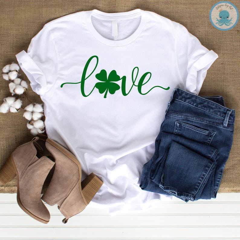 St. Patrick's Day Love Shamrock SVG: Irish Clover Cut File (digital ...