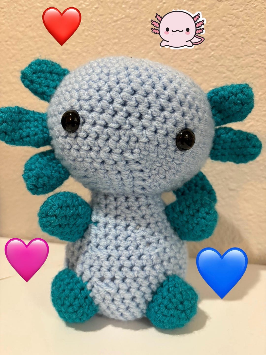 Blue Axolotl, Axolotl Plushie, Cute Axolotl, Axolotl Amigurumi ...