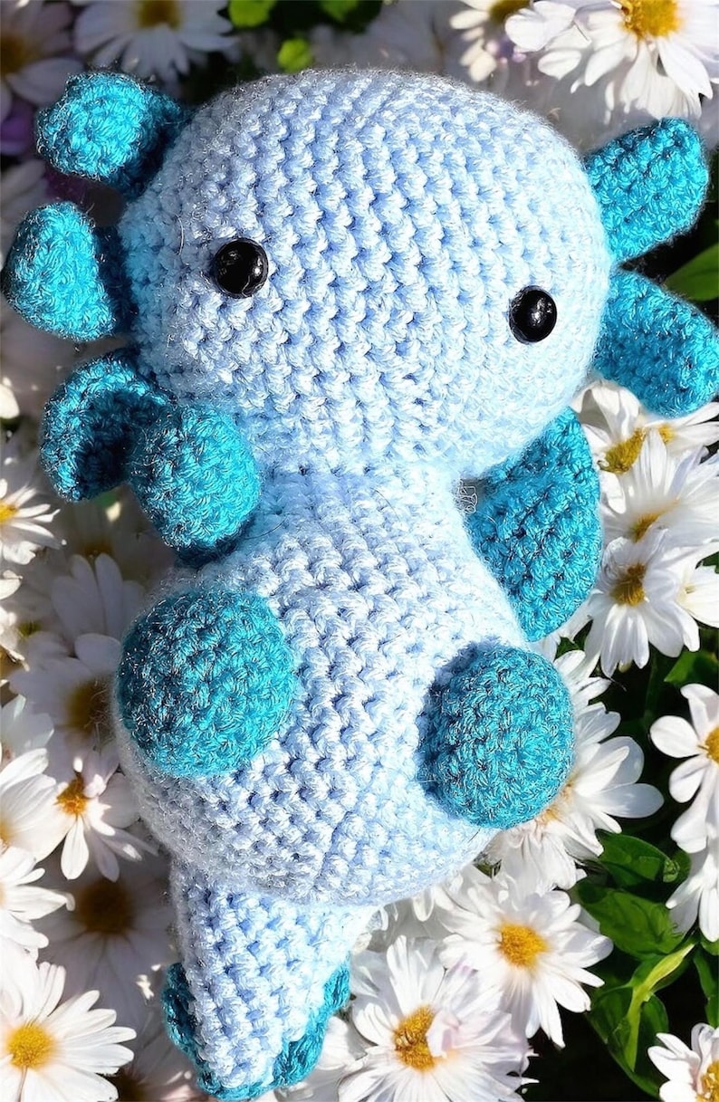 Crochet Axolotl Plush | Amigurumi Fish Toy | Colorful Amphibians | Made ...