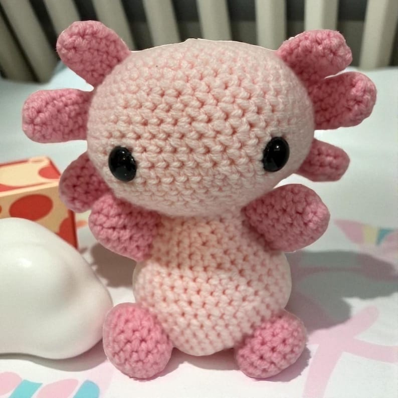 Crochet Axolotl Plush | Amigurumi Fish Toy | Colorful Amphibians | Made ...
